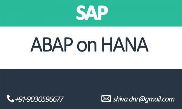 SAP ABAP on HANA video tutorials
