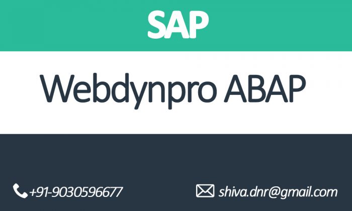 SAP Webdynpro Video Tutorials